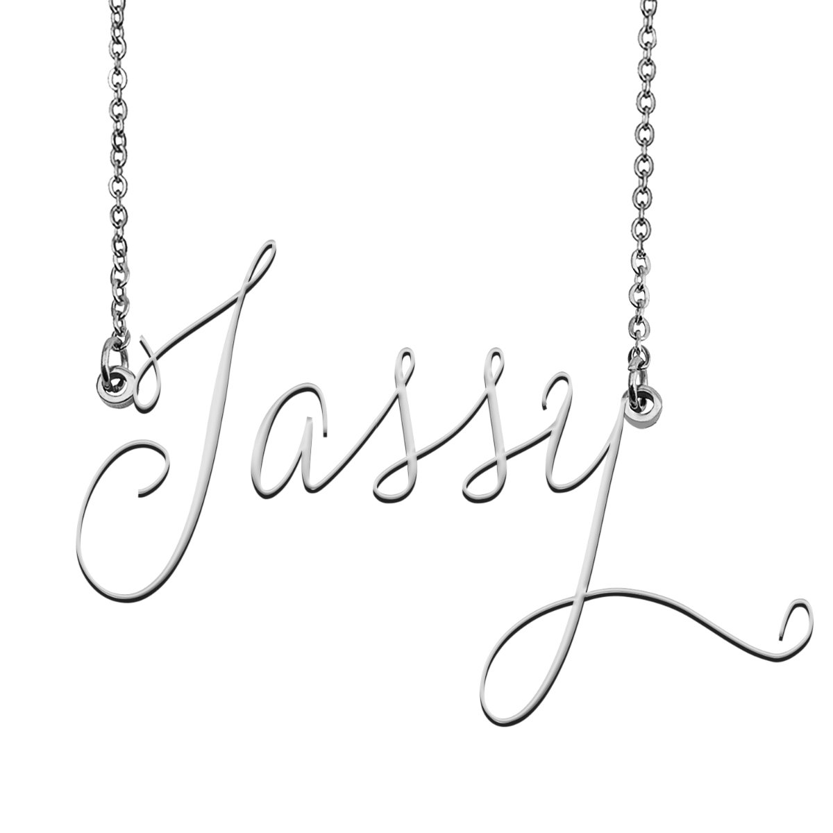 Jassy Name Necklace Custom Personalized Name Plate Jewelry for Birthday ...