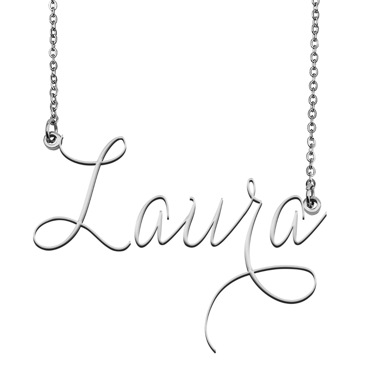 Laura Name Necklace Custom Personalized Name Plate Jewelry for Birthday ...