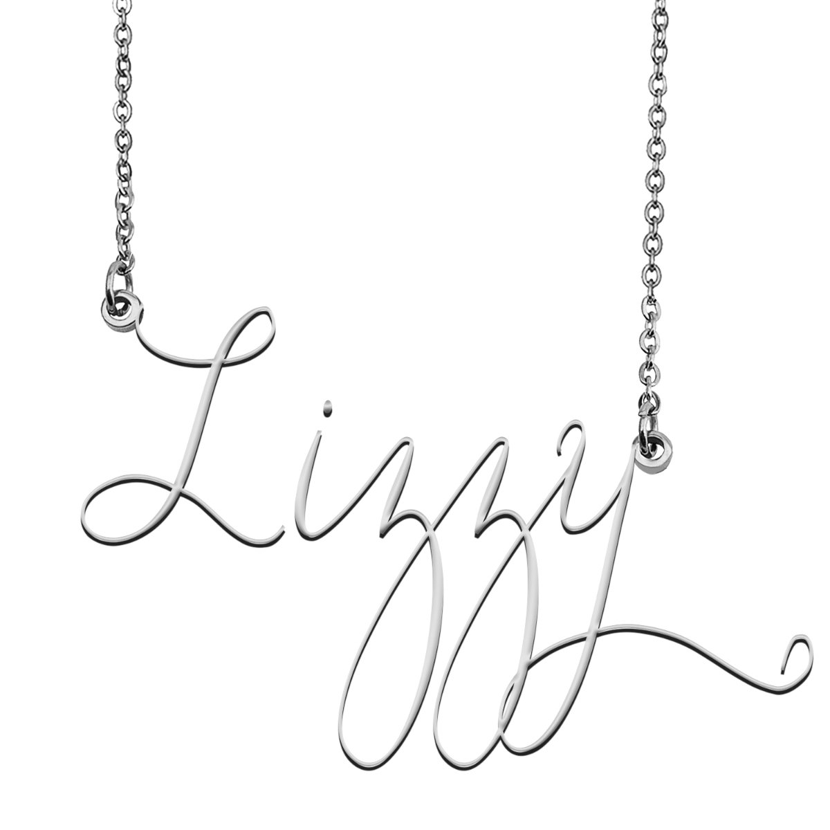 Lizzy Name Necklace Custom Personalized Name Plate Jewelry for Birthday ...