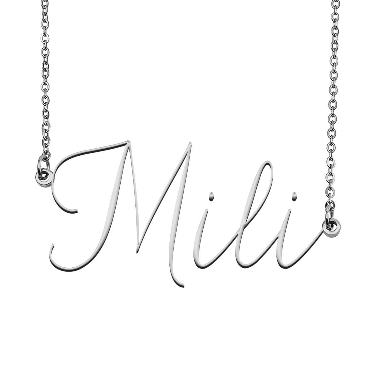 Mili Name Necklace Custom Personalized Name Plate Jewelry for Birthday ...