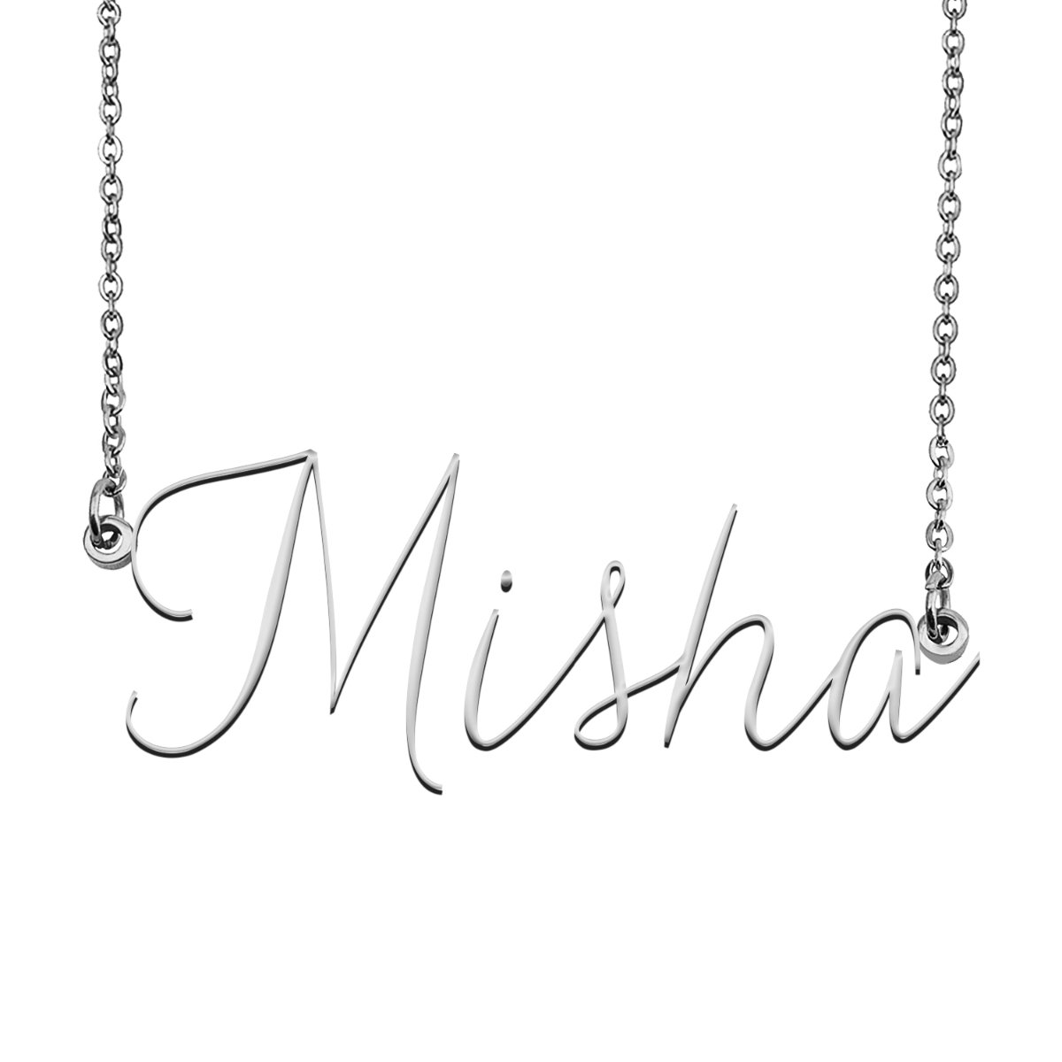 Misha Name Necklace Custom Personalized Name Plate Jewelry For Birthday Christmas T