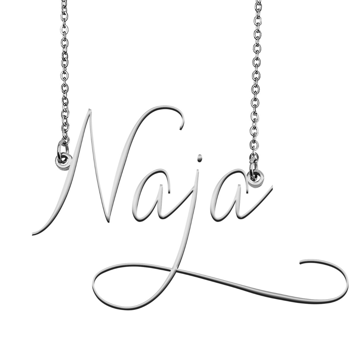 Naja Name Necklace Custom Personalized Name Plate Jewelry for Birthday ...