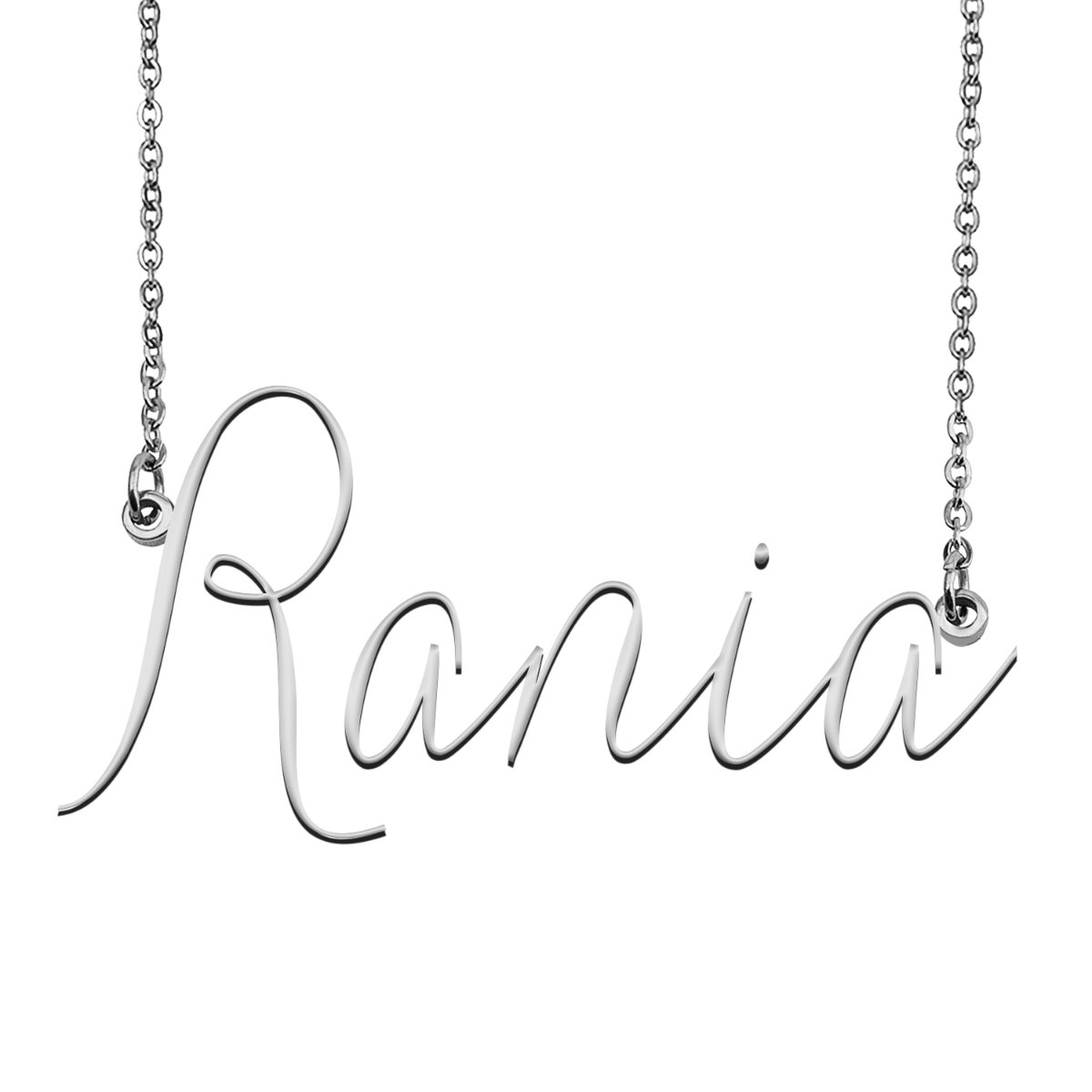 Rania Name Necklace Custom Personalized Name Plate Jewelry for Birthday ...