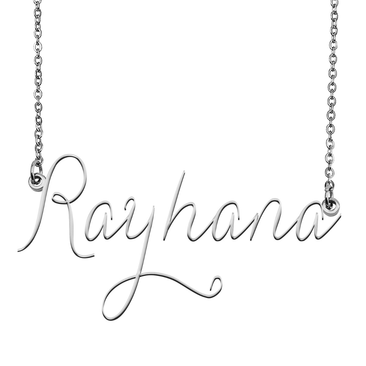 Rayhana Name Necklace Custom Personalized Name Plate Jewelry for ...