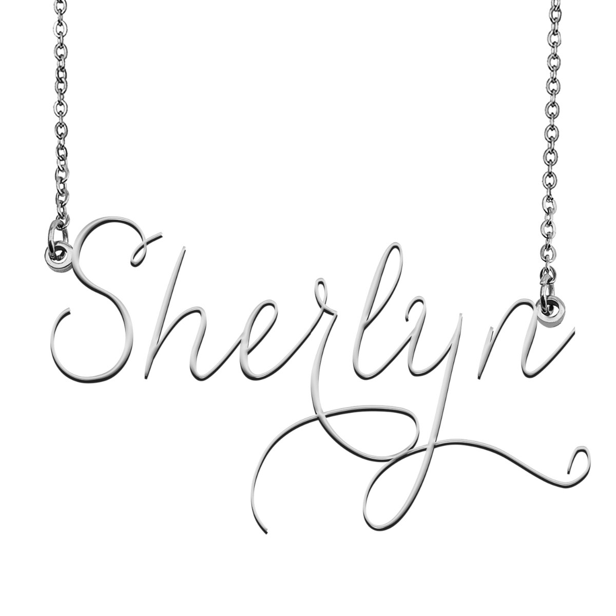 Sherlyn Name Necklace Custom Personalized Name Plate Jewelry for ...