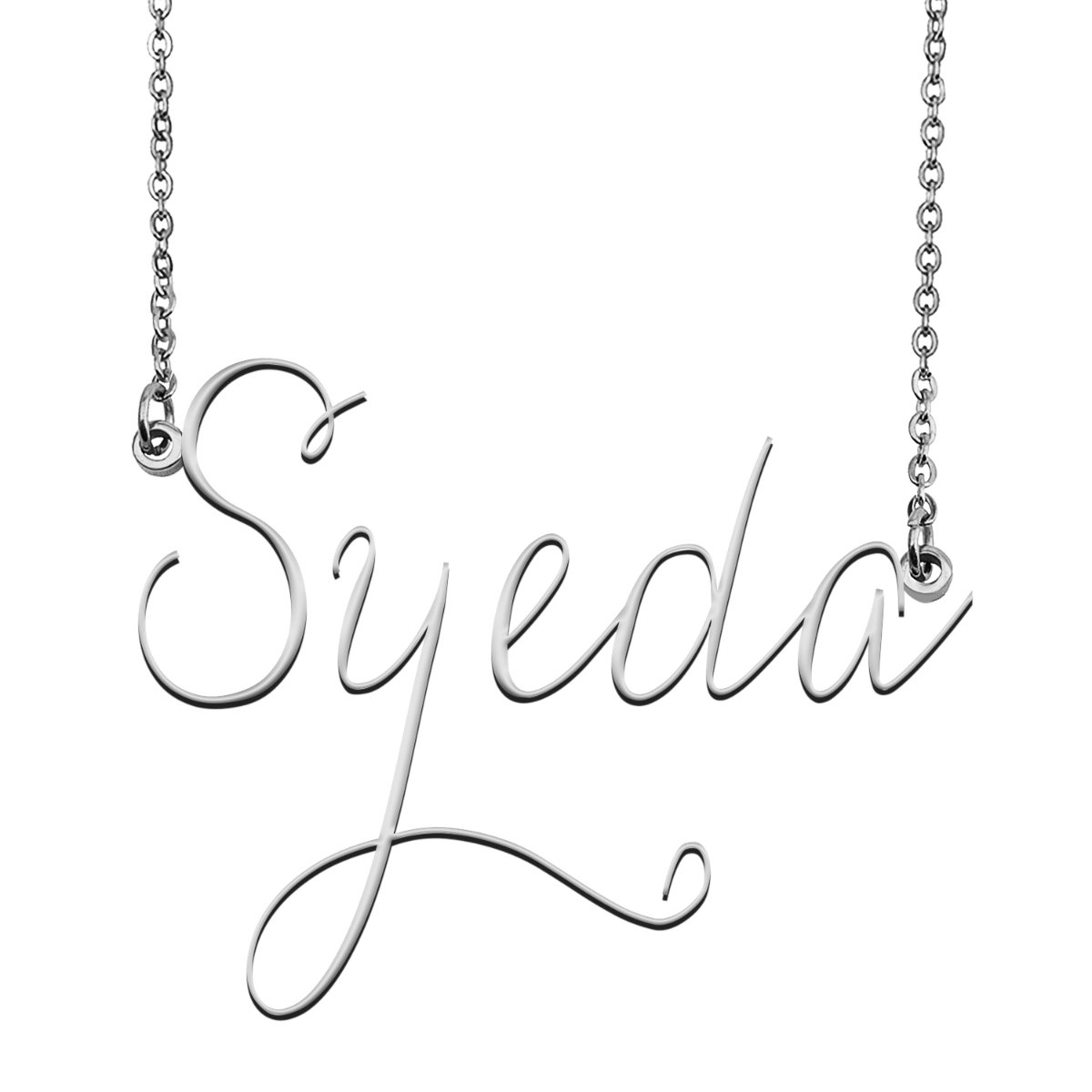 Syeda Name Necklace Custom Personalized Name Plate Jewelry for Birthday ...