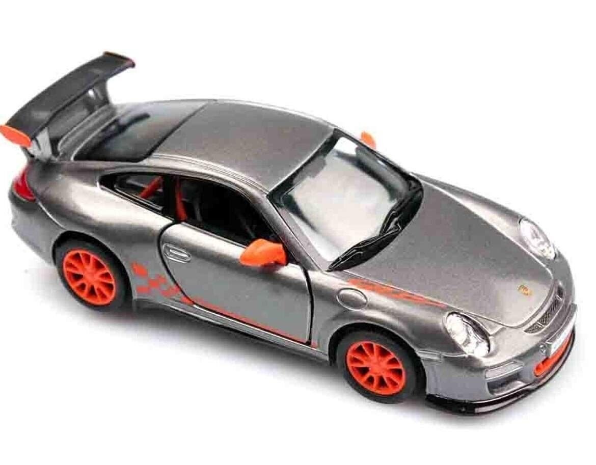 Kinsmart Porsche 911 GT3 Silver Model Car 1:36 Scale Diecast Toy