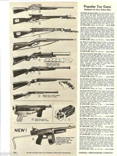 1957 Popular Toy Cowboy Guns Ad~50s Hubley,Kadet,Parris,Dragnet Cap Gun ...