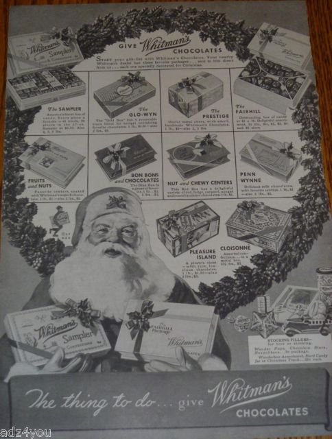 1930s Whitman's Sampler,Glo-Wyn,Prestige,Fairhill,Penn Wynne Chocolates ...