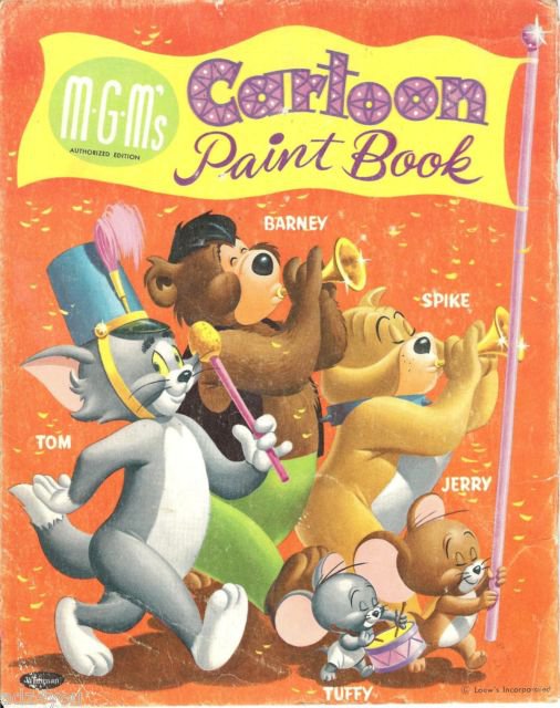 Old Vintage M-G-M Cartoon Paint/Color Book~Tom&Jerry~Barney~Spike~Tuffy ...