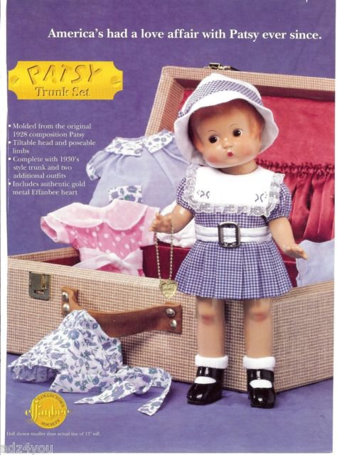 Effanbee Patsy Repro Doll & Outfits Trunk Set Ad Page Advertisement'96 ...