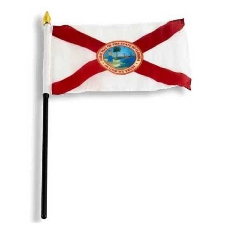 USA & State of Florida Polyester 4"x6" Office Desk Stick Flags With 2 ...