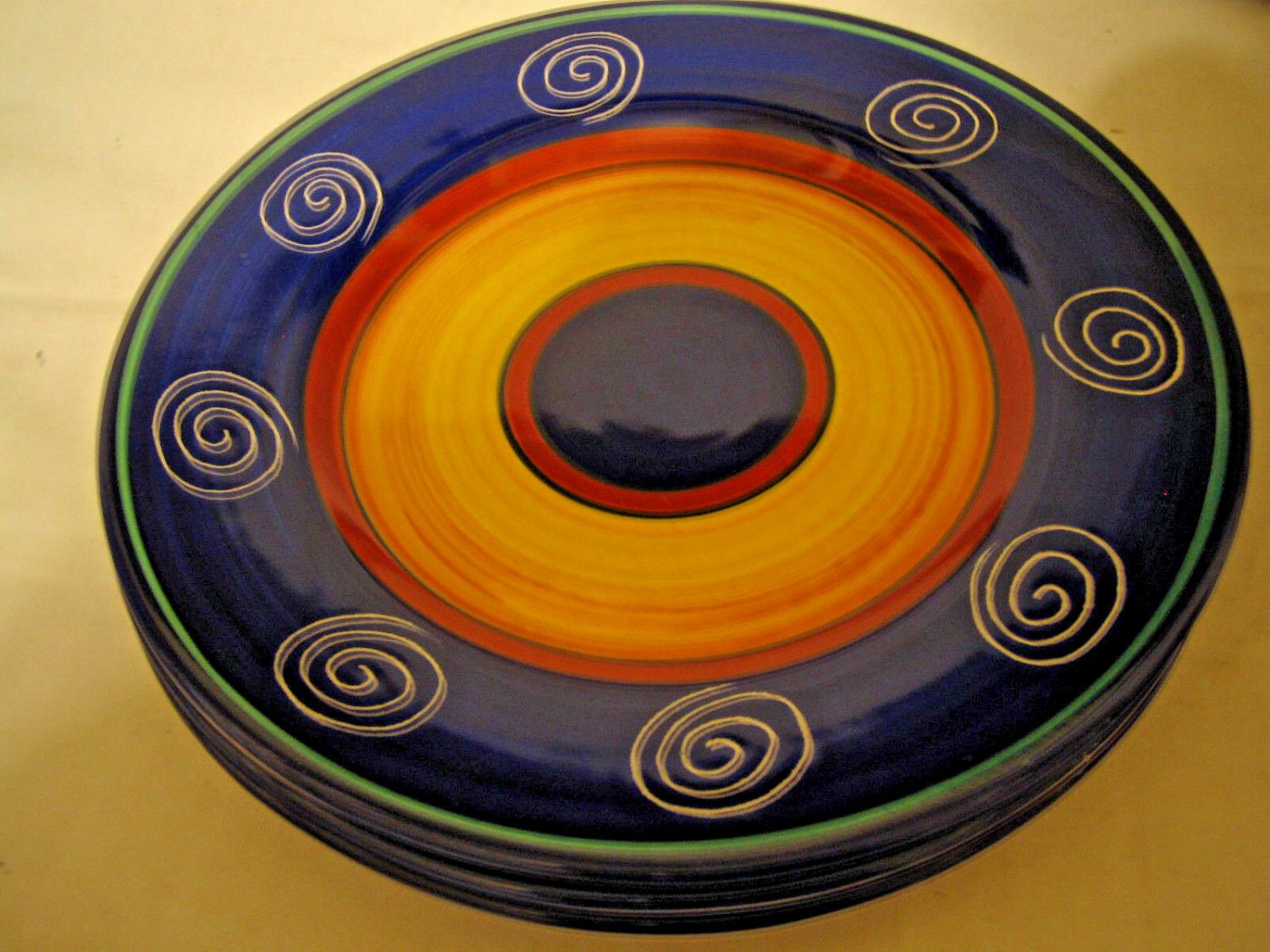 3 Pier 1 ITALIAN SWIRL Dinner Plates Italy 11.5" D