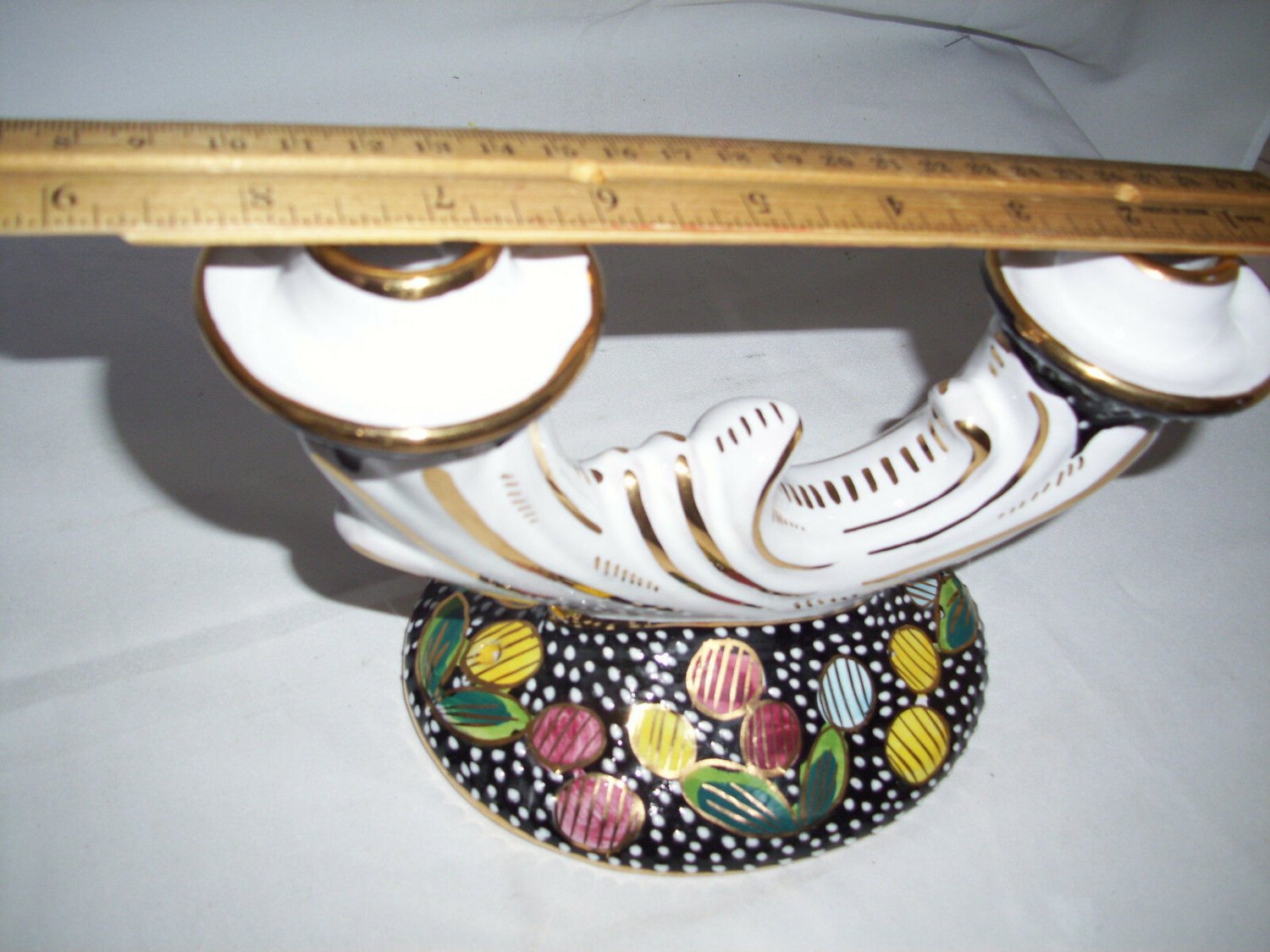 Deruta Cama deruta Italian art pottery Candle Stick Holder Gold Trim