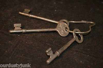 Vintage 1900's Jail Key Set - Solid Iron w Numbers