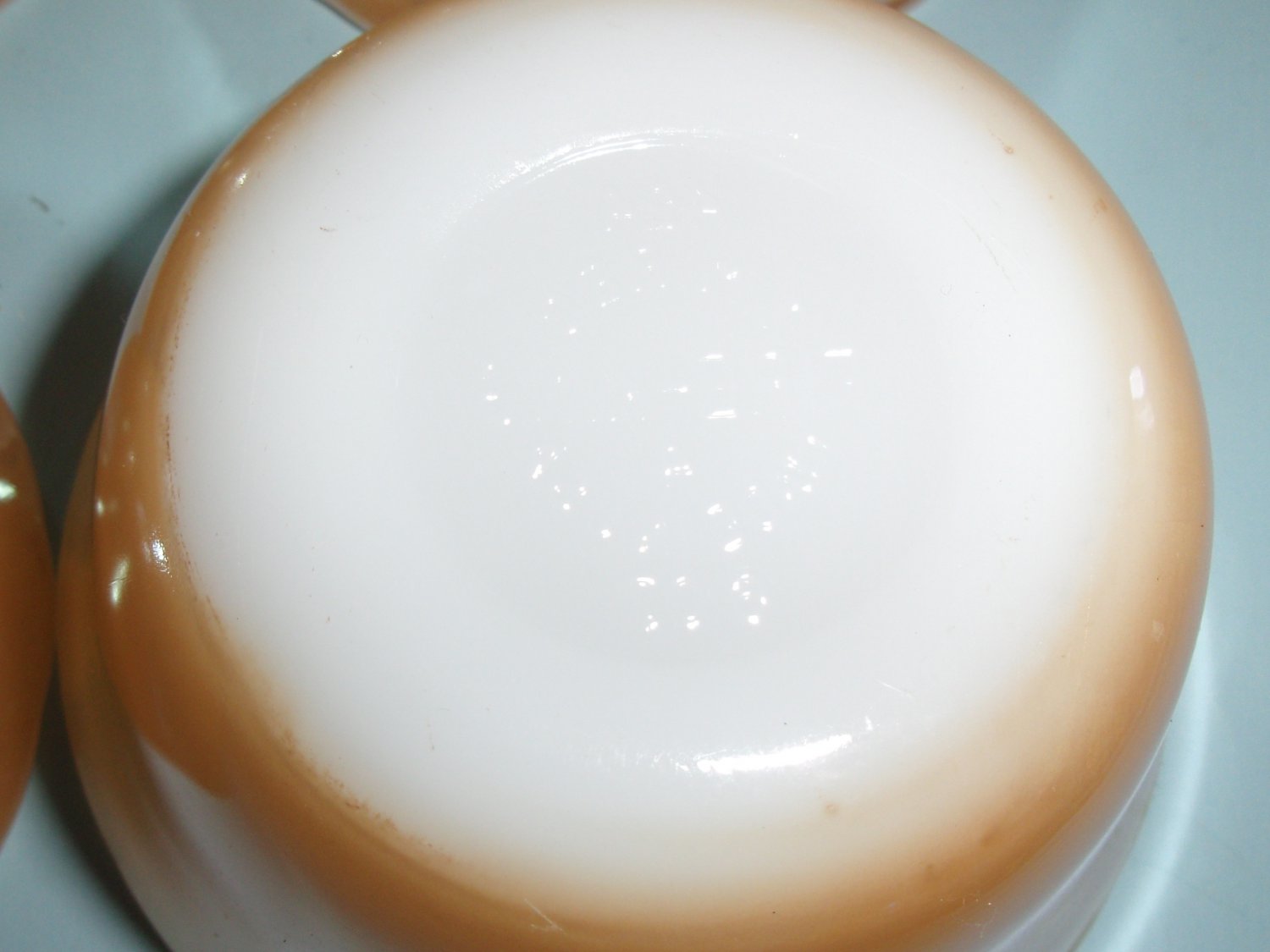 Fire King Copper Tint Set of 4 Custard Cups 6 Oz Scalloped Edge Dessert ...