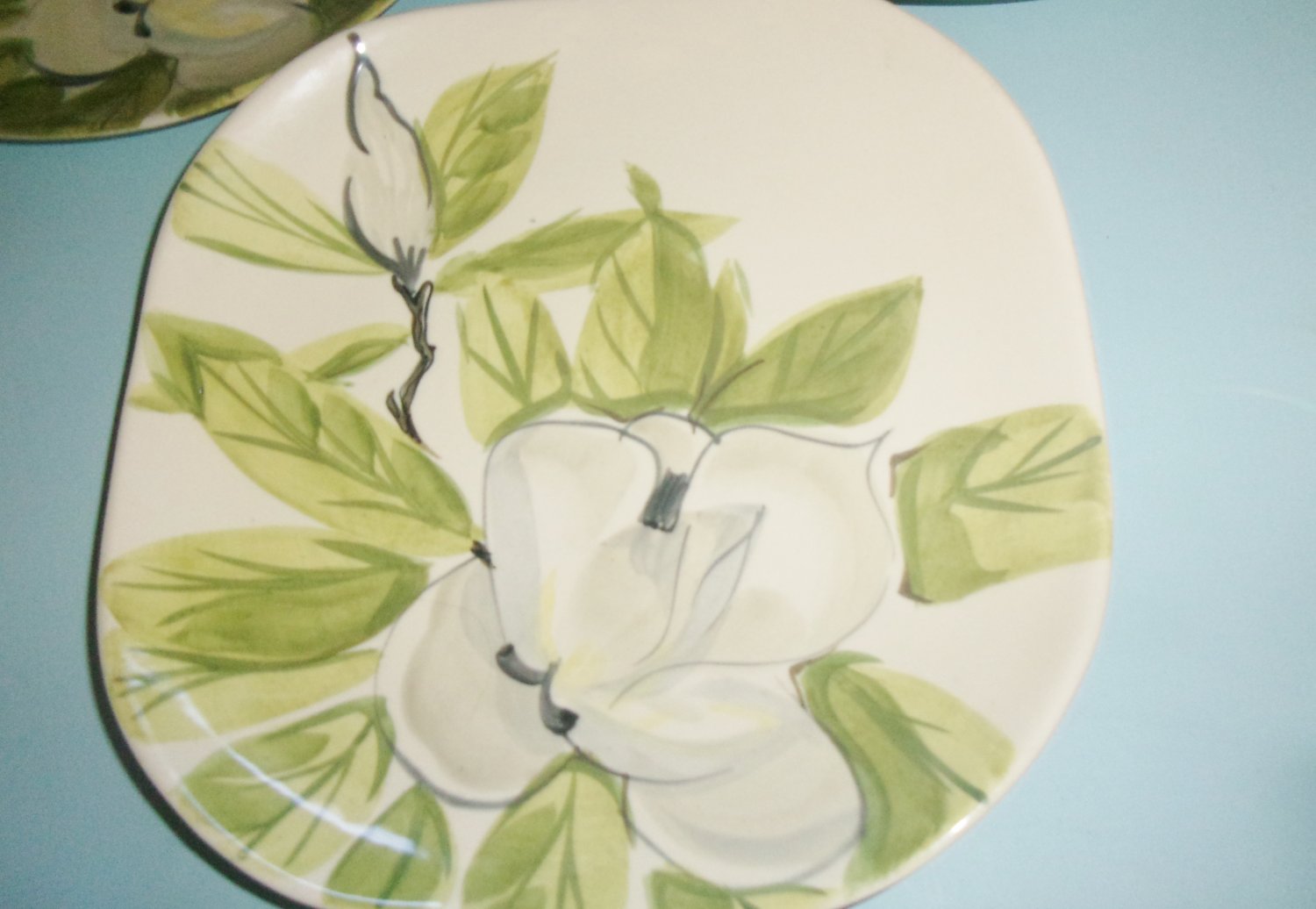 Red Wing Pottery Magnolia 10 Inch Dinner Plates 3 Concord Shape Square