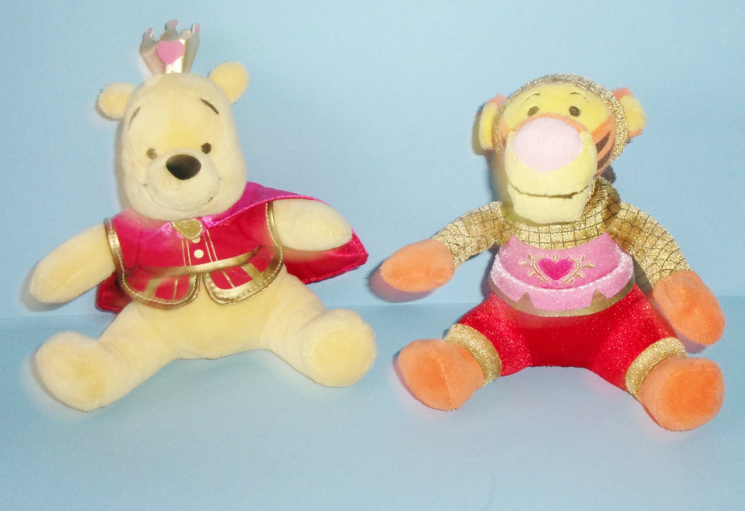 Disney Valentines Day King Pooh and Knight Tigger Plush Bean Bags