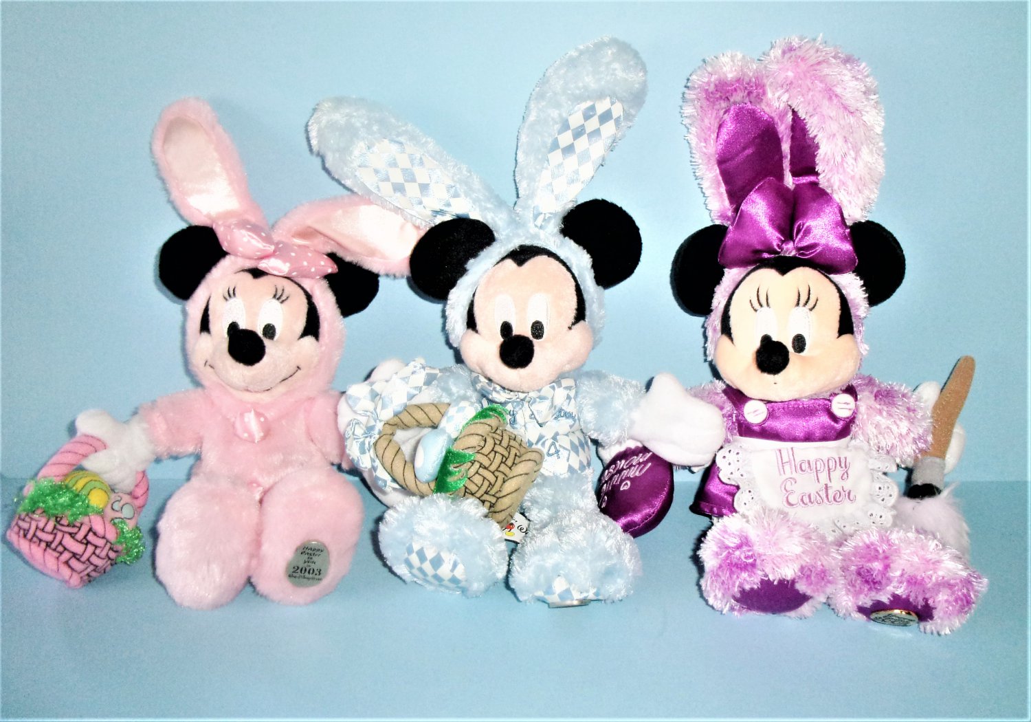 Disney World Plush Easter Mickey and Minnie Mouses Bean Bags 2003, 2004 ...