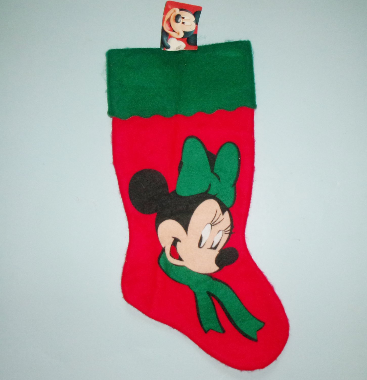 Santa's Best Minnie Mouse Christmas Stocking Felt Applique 1999 With Tags