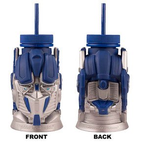 Transformers Optimus Prime Molded Sipper Plastic Cup Mug Universal Studios