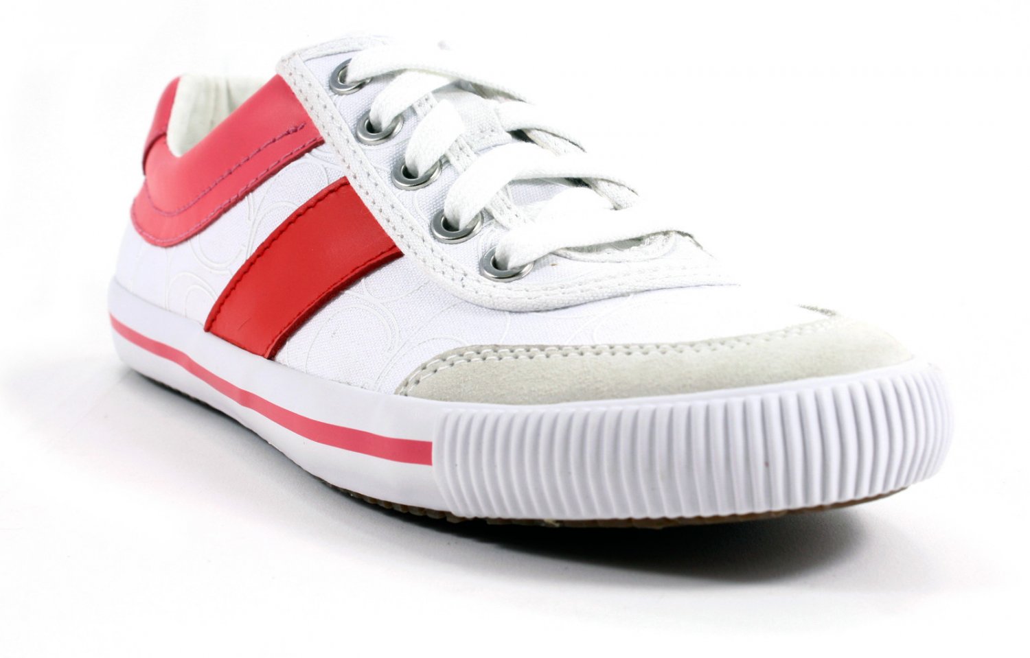 Women's New Authentic Coach Cady Canvas Calf Sneakers Shoes White/Grass ...