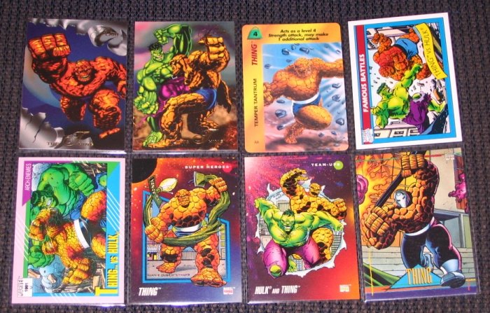 Thing Cards- Fantastic Four Hulk Marvel Flair Universe- Lot of 8 NM-M