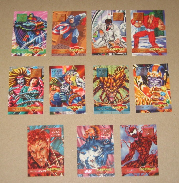 Marvel OverPower (Fleer 1995) - Lot of 256 Cards NM-M