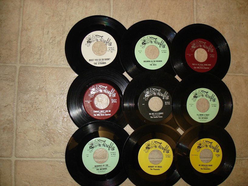 9 FIREFLY RECORDS LABEL*MINT-DOO WOP*45s