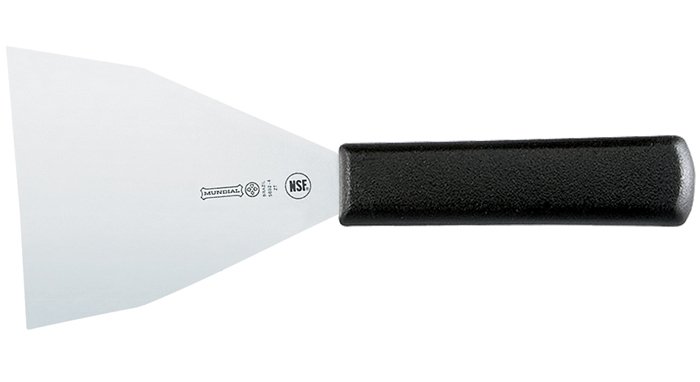 Mundial 4" Griddle Scraper Black Plastic Handle