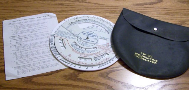FEARNS WELDING TIME CALCULATOR, CO2 Welding, U.S. Model, P.50A, 7 1/2"