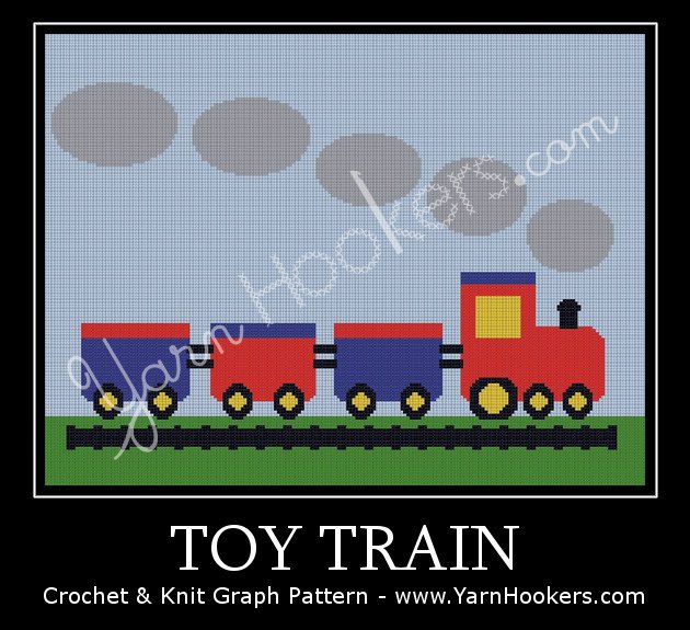Toy Train - Afghan Crochet Graph Pattern Chart