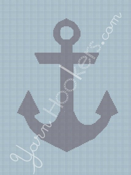 Ship Anchor - Afghan Crochet Graph Pattern Chart