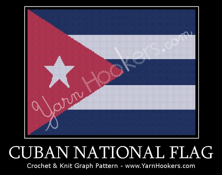 Cuban National Flag - Afghan Crochet Graph Pattern Chart