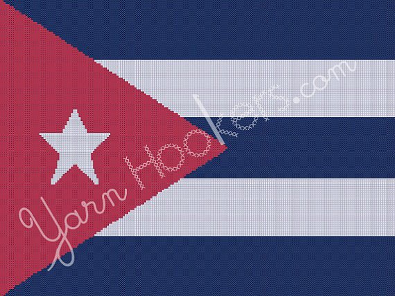 Cuban National Flag - Afghan Crochet Graph Pattern Chart