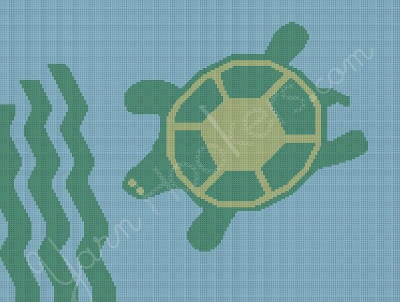 Sea Turtle - Afghan Crochet Graph Pattern Chart