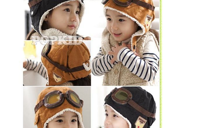 AEROPLANE FIGHTER PILOT CAP HAT w/ EARFLAP FOR BABY BOY GIRL KIDS PLANE ...