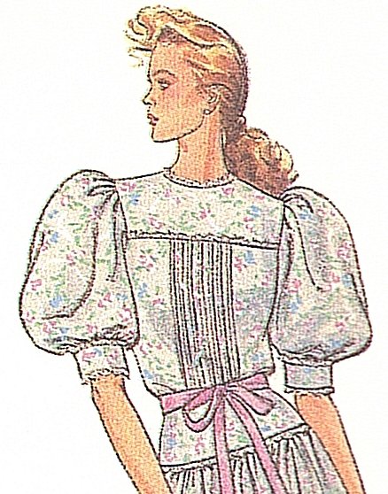 Gunne Sax Simplicity #8610 Misses Lace Trimmed Balloon Slv Full Dress ...