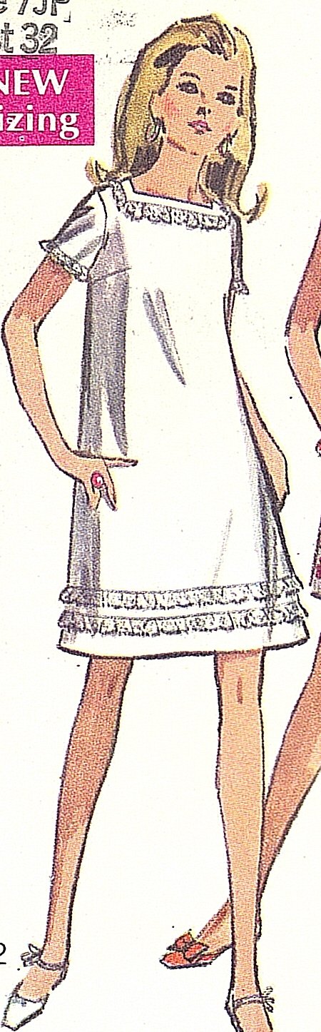 Simplicity #7659 Junior Petite 1960s Back Tie Two Length Jiffy Dress ...