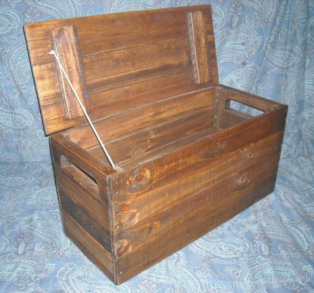 Primitive Wood Box, Storage Chest style 210