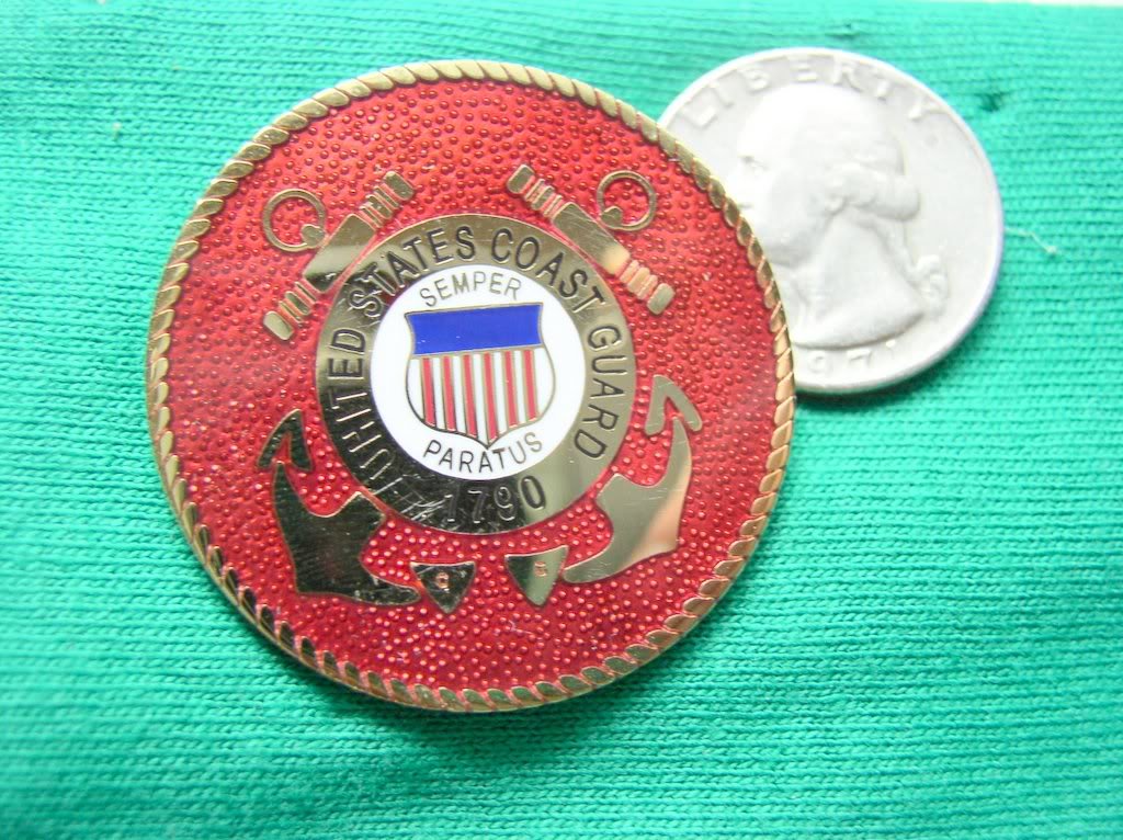 LARGE US COAST GUARD ANCHOR SEAL HAT LAPEL CLUTCH PIN