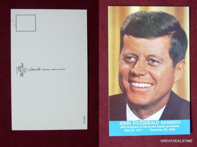 President JFK John F Kennedy Smiles Photo View Old VINTAGE POSTCARD PC