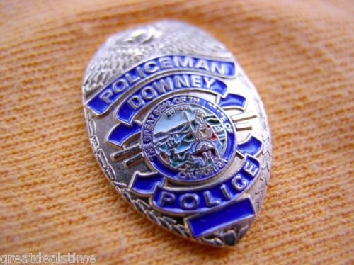 DOWNEY CA CALIFORNIA POLICE PROUD COP GOLD EAGLE MINI LAPEL BADGE ...