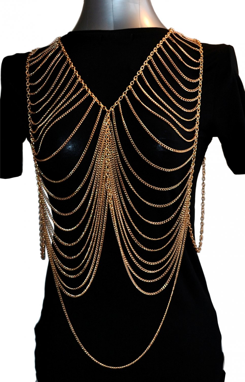 SHINY GOLD BUTTERFLY BODY CHAIN NECKLACE BUTTERFLY NECKLACE