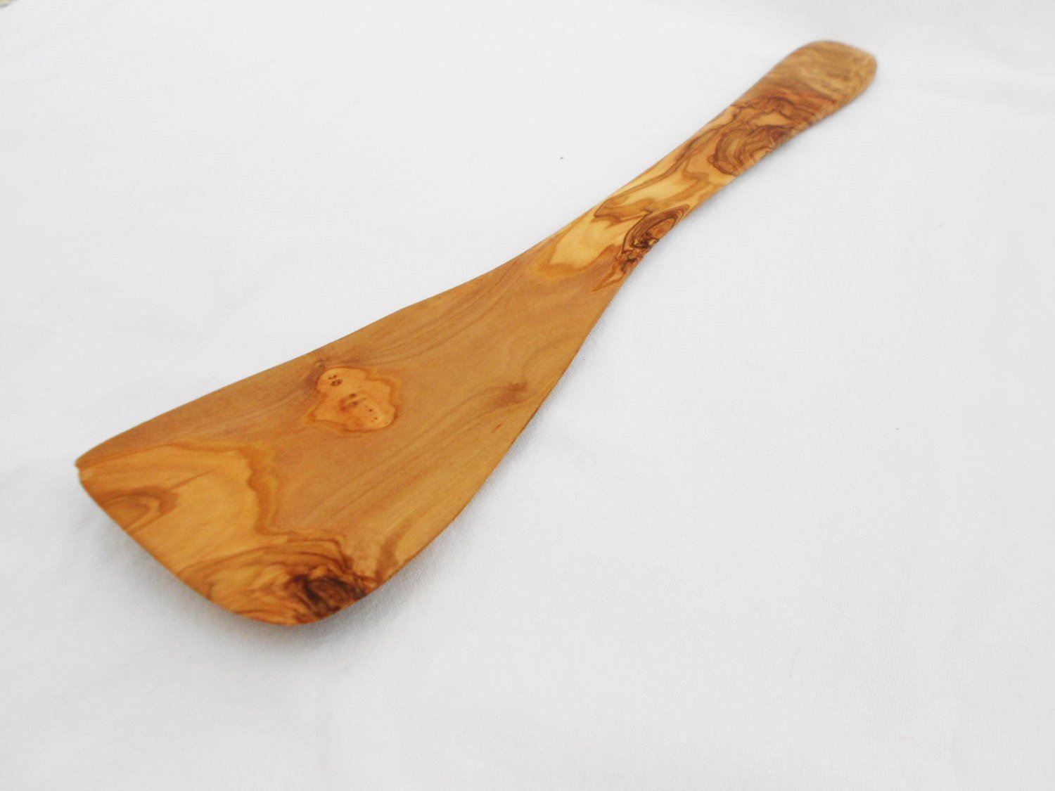 Olive Wood Medium Spatula 12 Inch / Wooden Cooking Kitchen Spatula