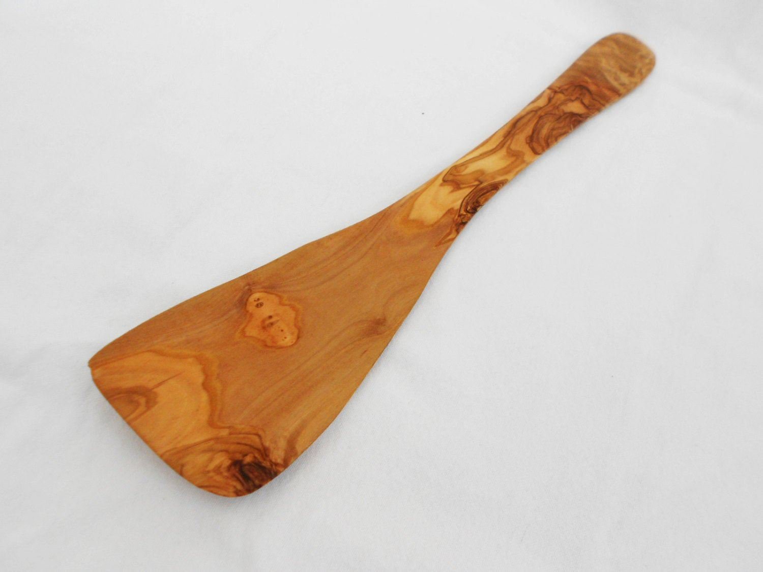 Olive Wood Medium Spatula 12 Inch / Wooden Cooking Kitchen Spatula