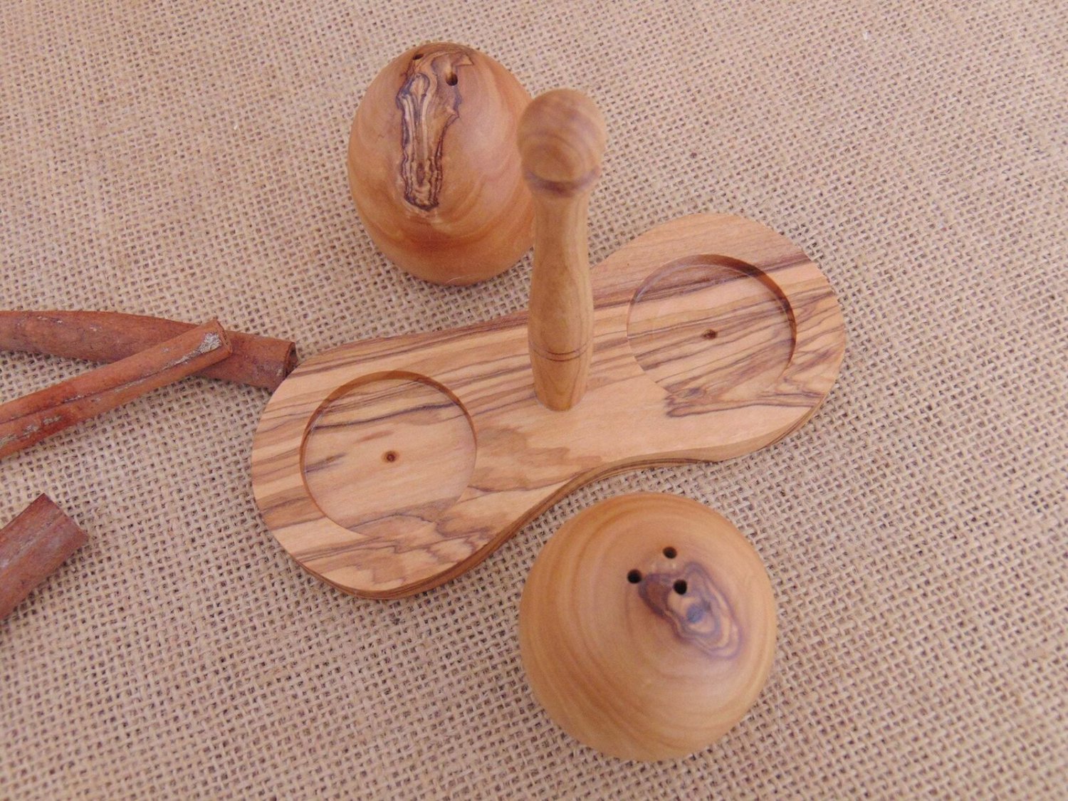 Olive Wood Salt & Pepper Shakers, Wooden salt pepper Keeper Box Cellar ...