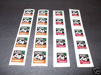 Lot of (20) AMD Athlon 64 Case Stickers/Badges