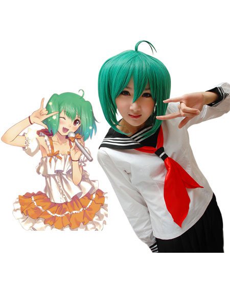 Green Macross F Ranka Lee Cosplay Wig