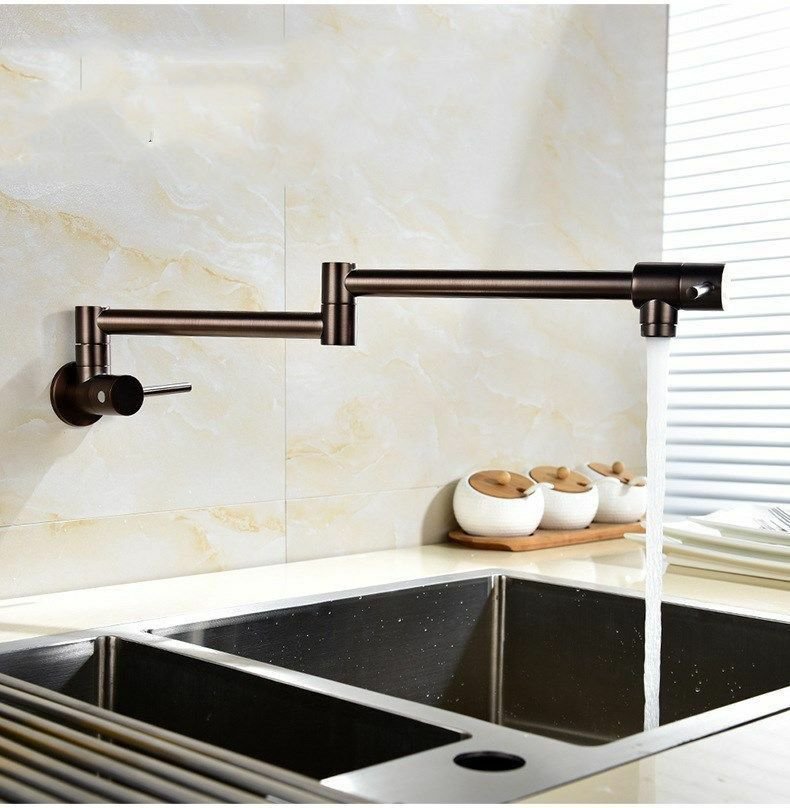Pot Filler Tap Wall Mounted Foldable Kitchen Faucet ORB Single Hole ...
